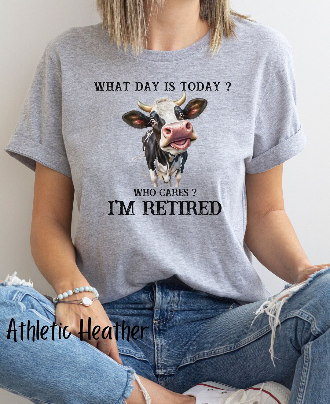 Funny Retirement Cow T-shirt, Funny Sarcastic I'm Retired Unisex Short ...