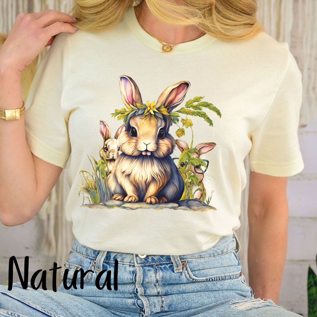 Cute Bunnies Cottagecore T-shirt, Forestcore Rabbit Lover Unisex Tee ...