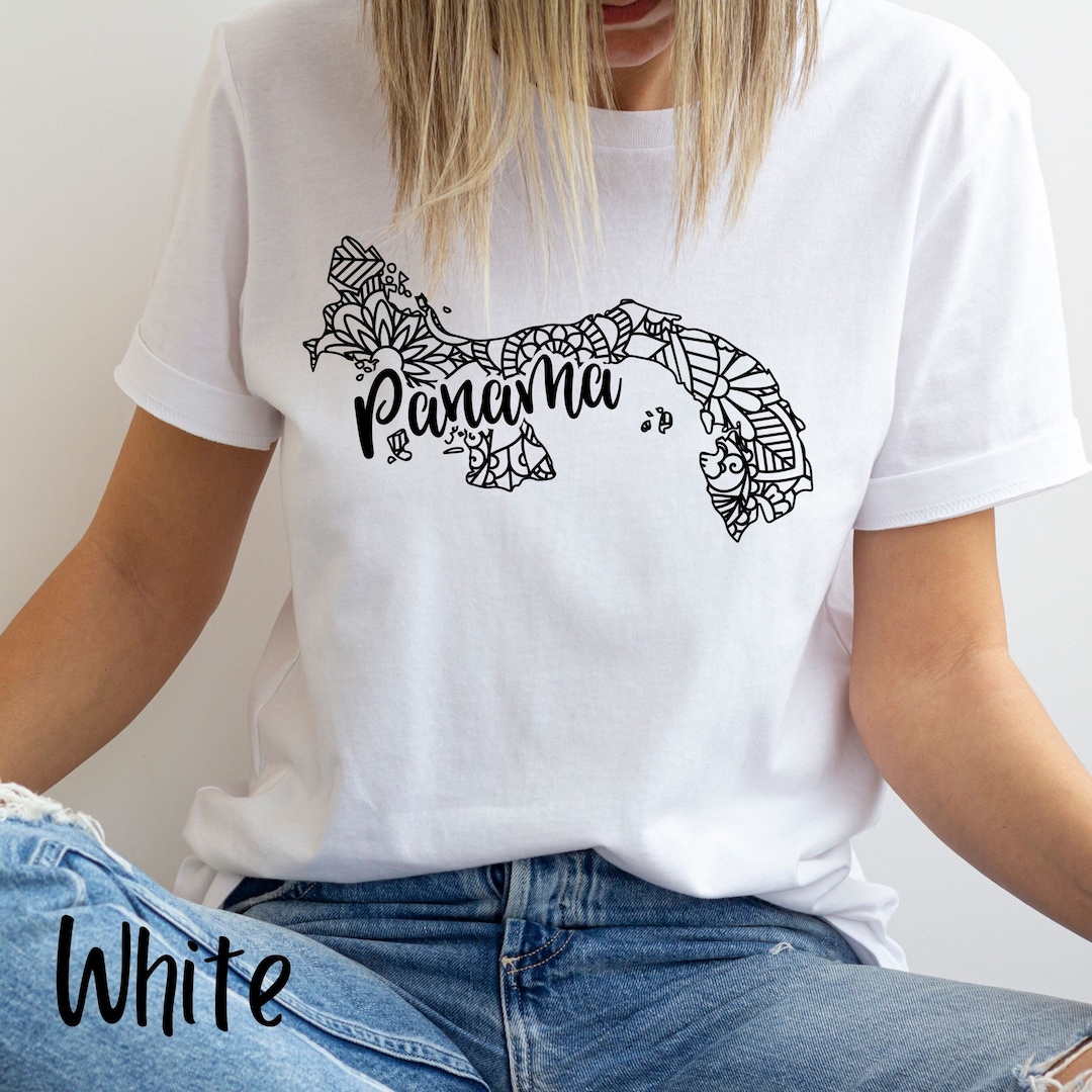 Mandala Panama Short Sleeve T-shirt, Travel Panama Mandala Print Tshirt ...