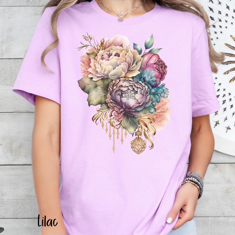 Peony Cottagecore T-shirt, Pink Peony Lover Tee, English Garden Lover ...