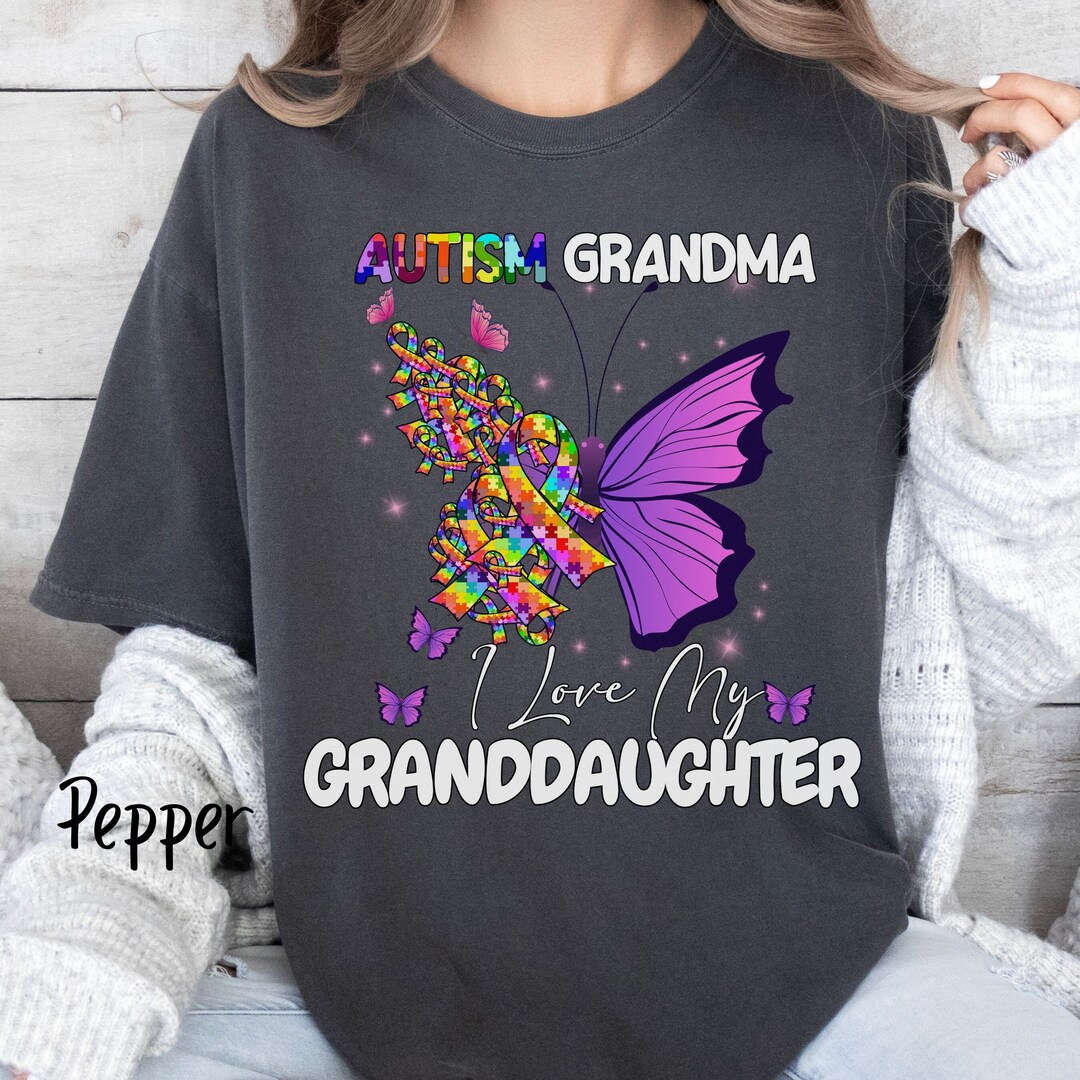 Autism Grandma Comfort Colors Tee, Autism Grandmother Gift, Autism ...