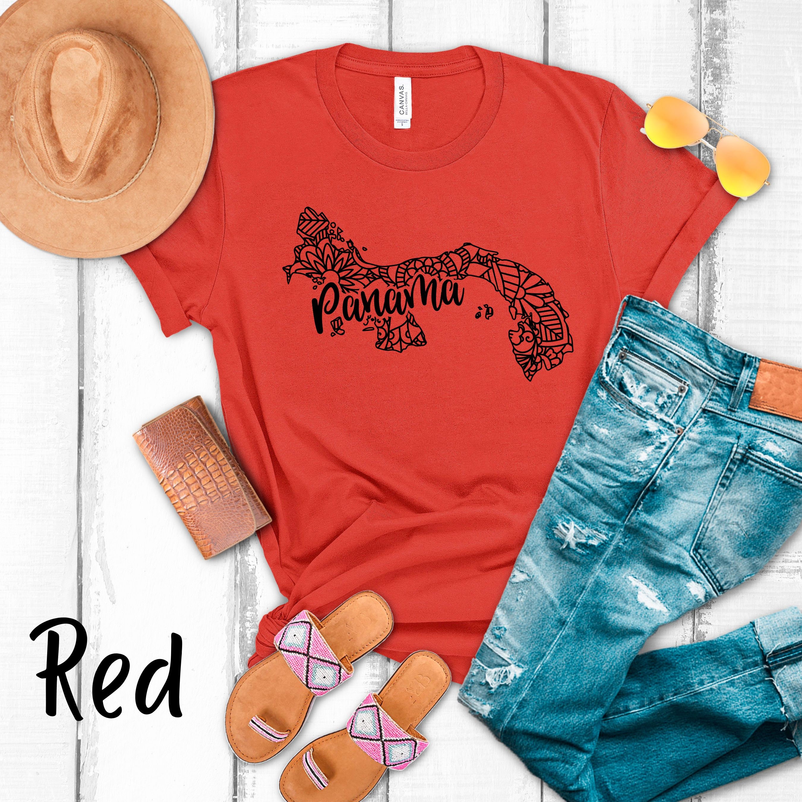 Mandala Panama Short Sleeve T-shirt, Travel Panama Mandala Print Tshirt ...