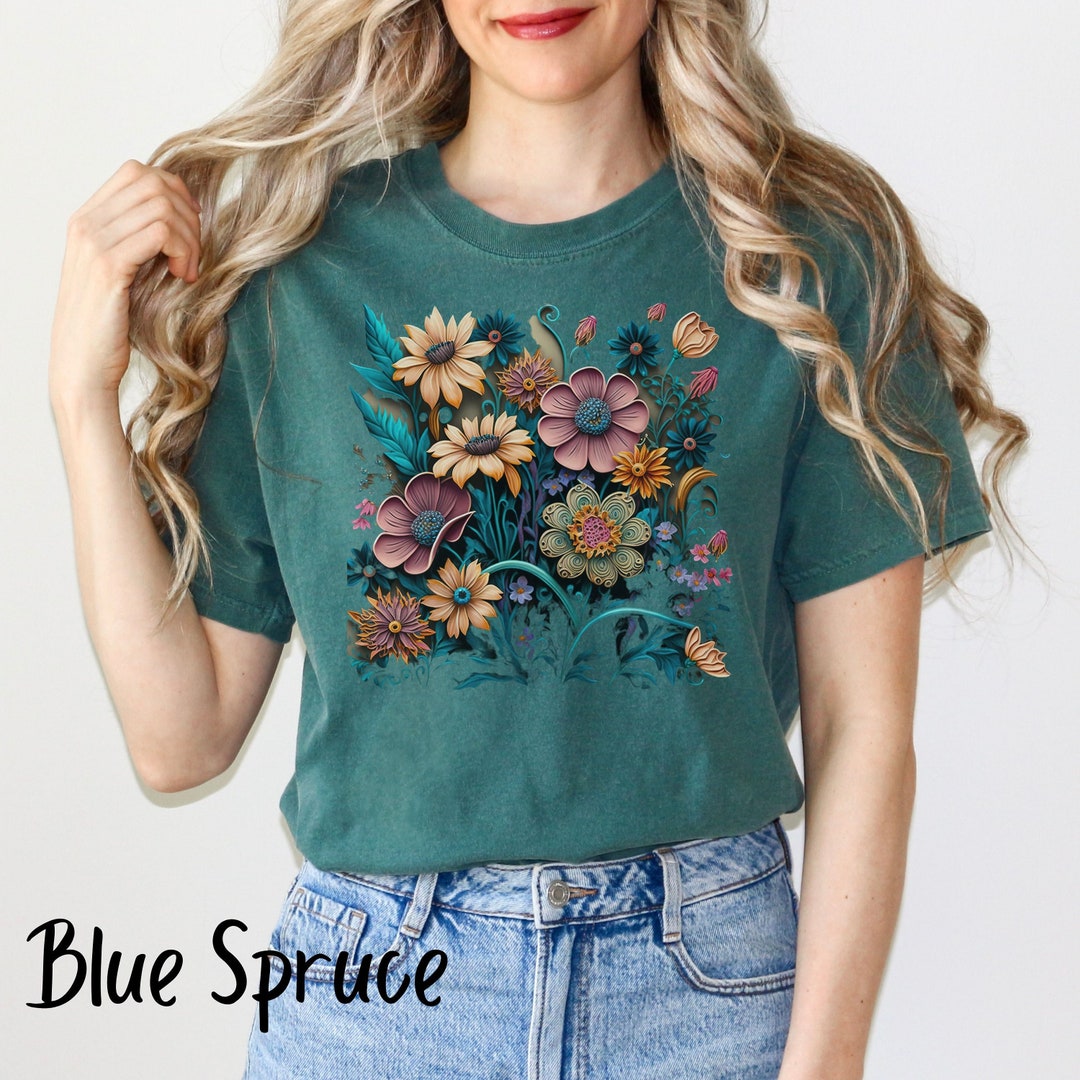 Botanical 3D Cottagecore Floral T-shirt, Cute Cottagecore 3D Flower ...