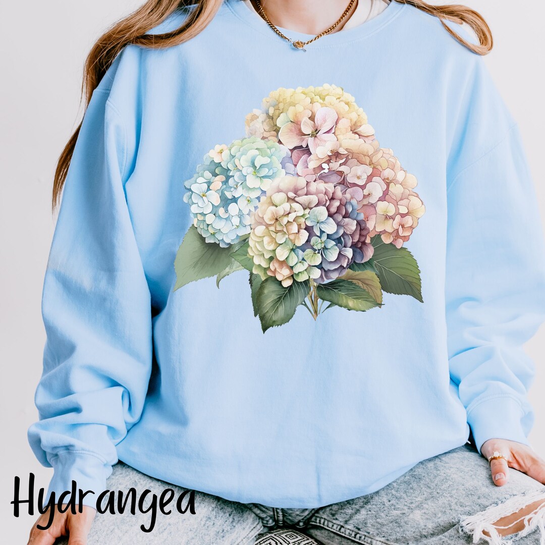Hydrangea Lover Lightweight Comfort Colors Sweatshirt, Boho Floral ...