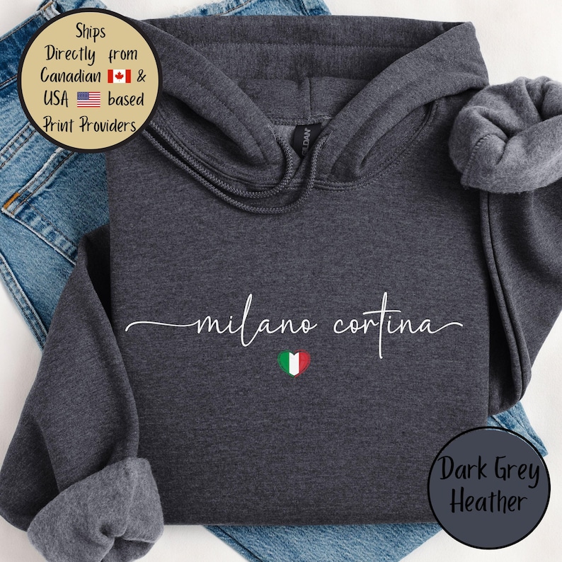 Milano Cortina Sweatshirt, Milan Italia Hoodie, Italian Flag Minimalist ...