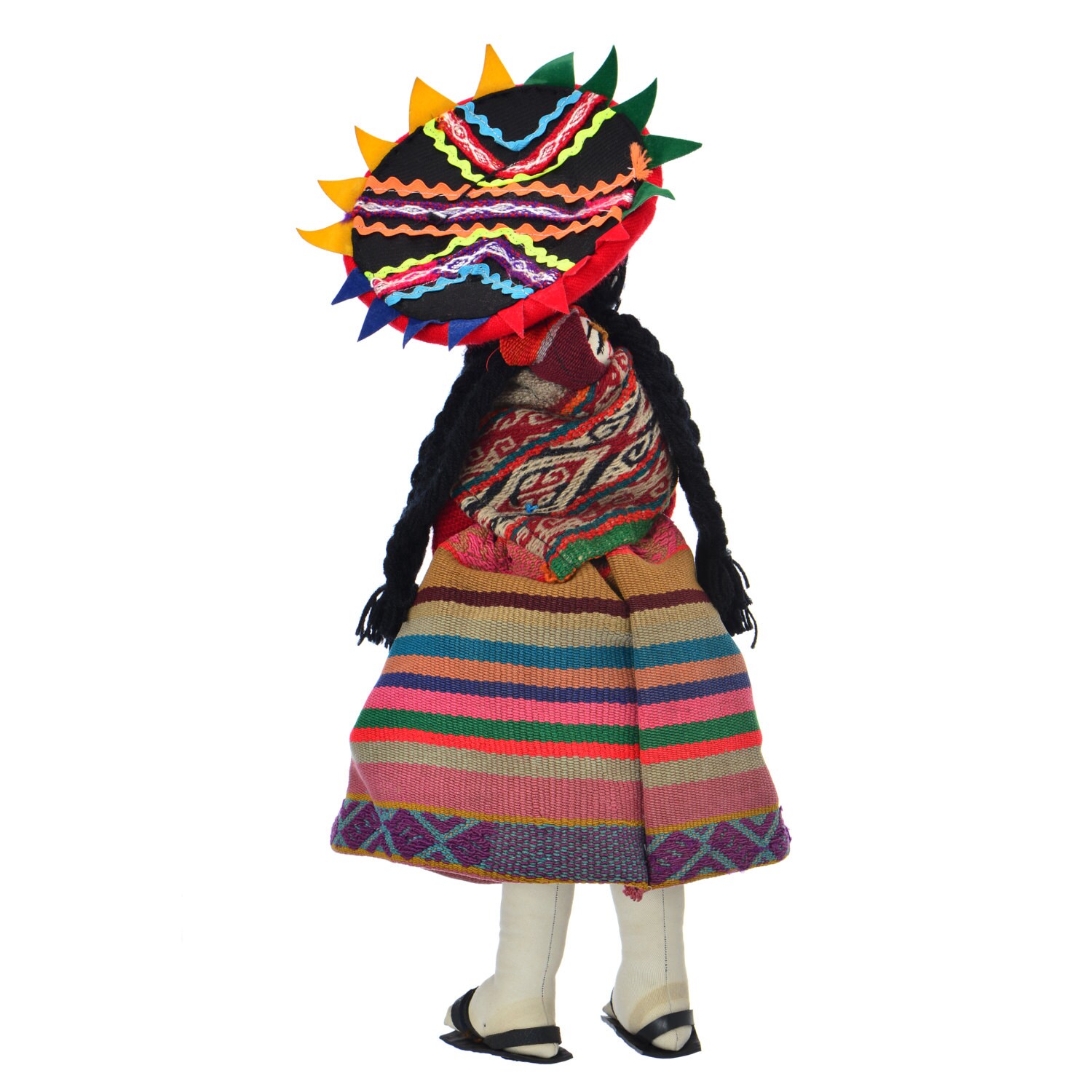 Vintage Large Andean Peruvian Doll With Baby-16” Handmade Stuffed Cloth ...