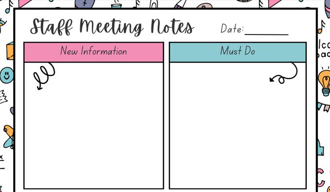 Retro Meeting Notes Template - Editable/custom - Canva Download - Etsy