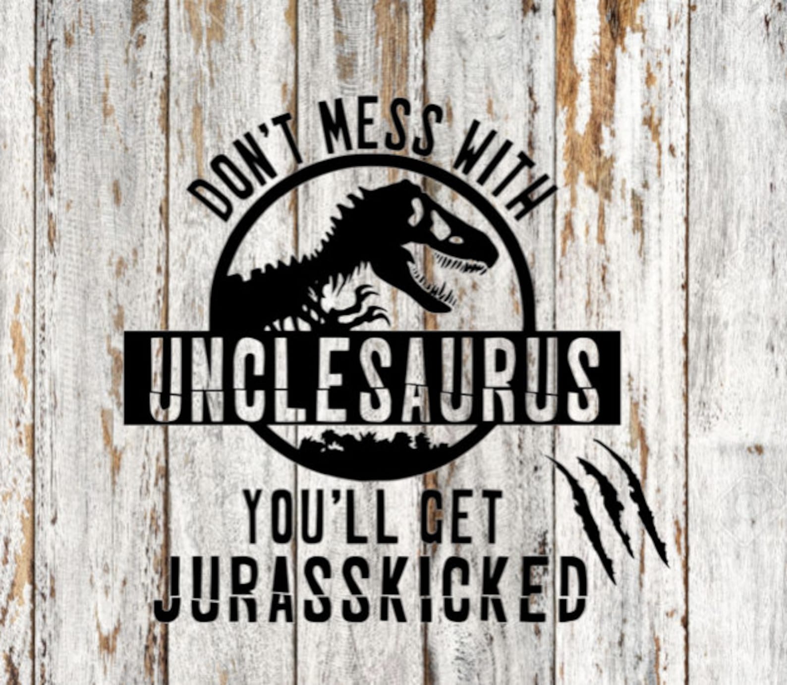 Unclesaurus Jurasskicked SVG Cut File | Etsy