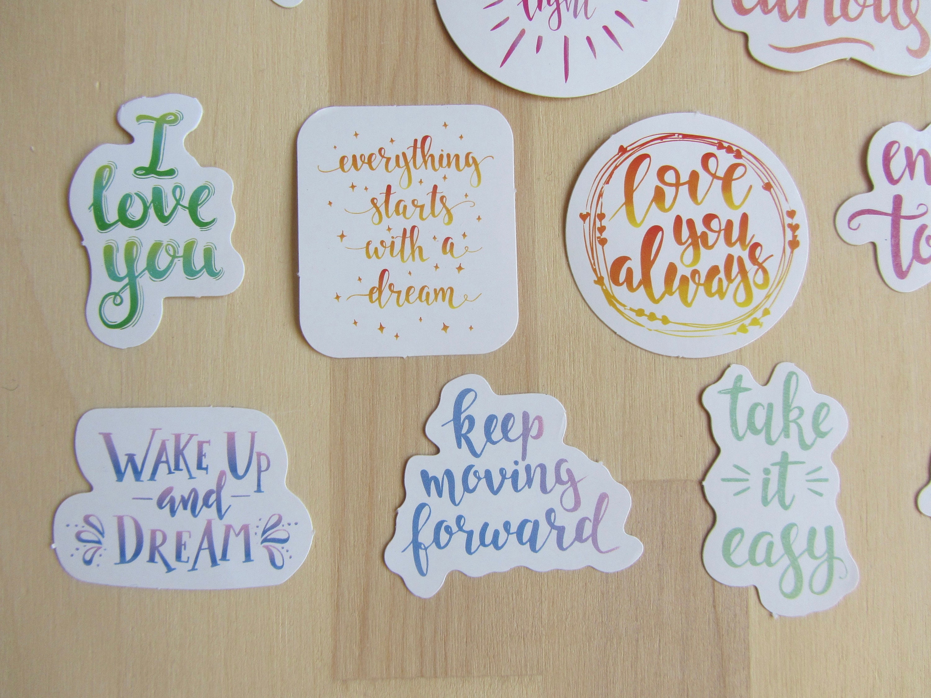 Set 46 Positive Phrase Word Stickers Support Encouragement | Etsy