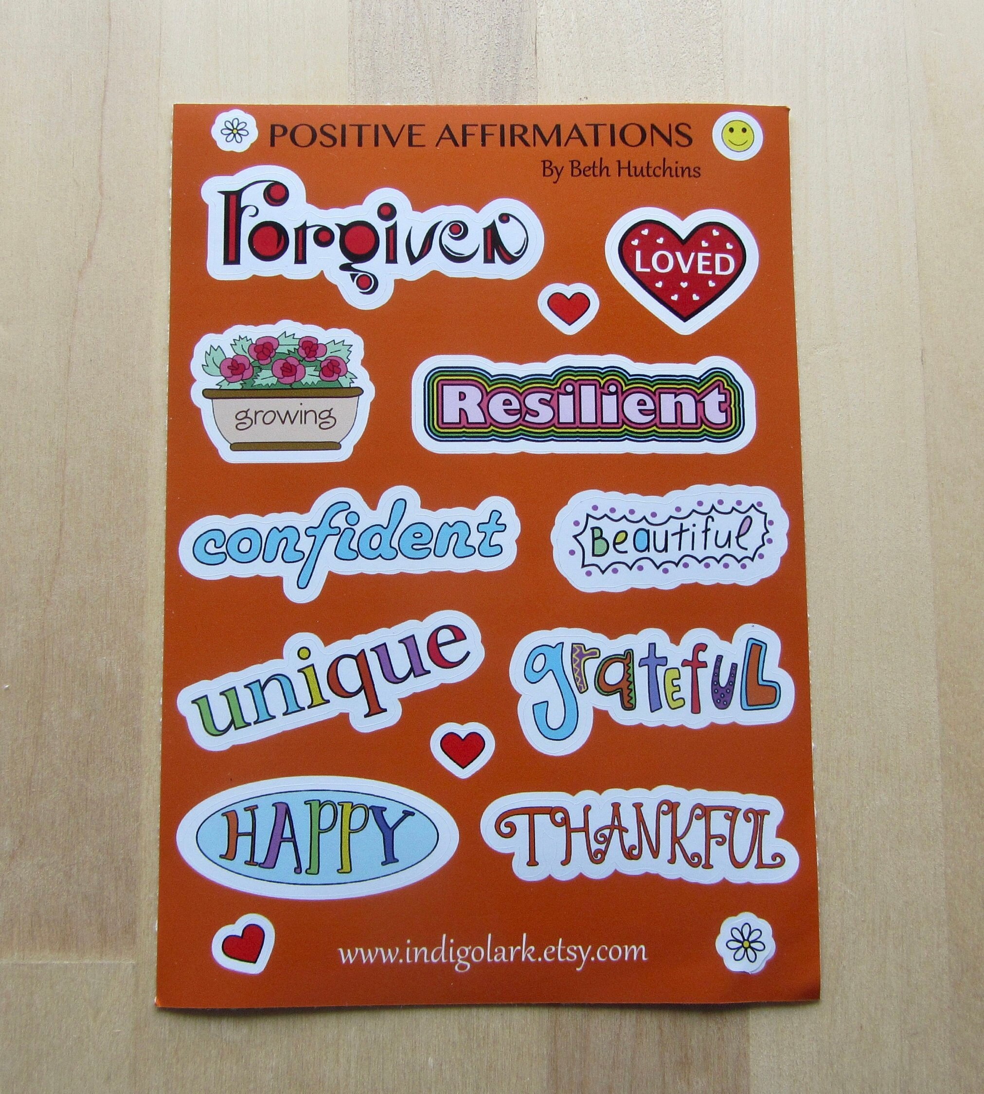 Positive Affirmations Vinyl Sticker SET Inspiration Self Care | Etsy