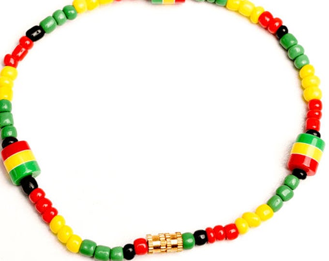 Beaded Anklet Rasta Color Beaded Anklet - Etsy