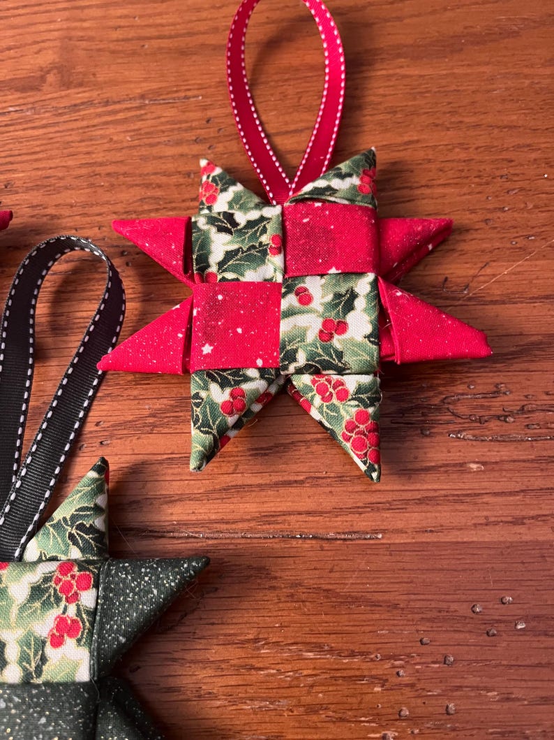 Scandinavian Ribbon Christmas Ornaments- Set of 3 - Etsy