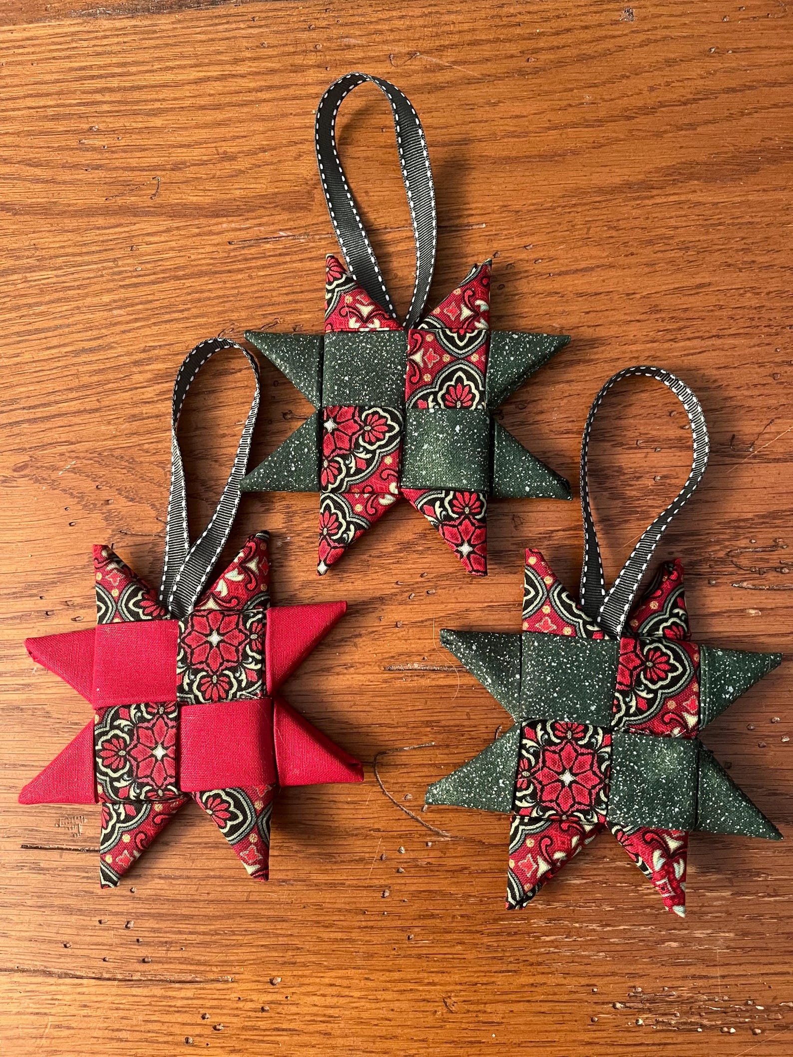 Scandinavian Ribbon Christmas Ornaments- Set of 3 - Etsy