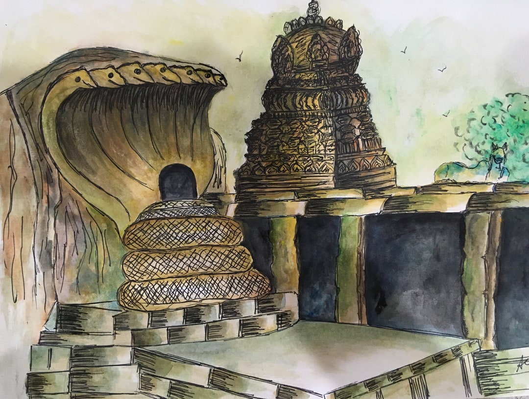 Lepakshi Temple, 7 Headed Snake Shading the Lingam Sculpture ...