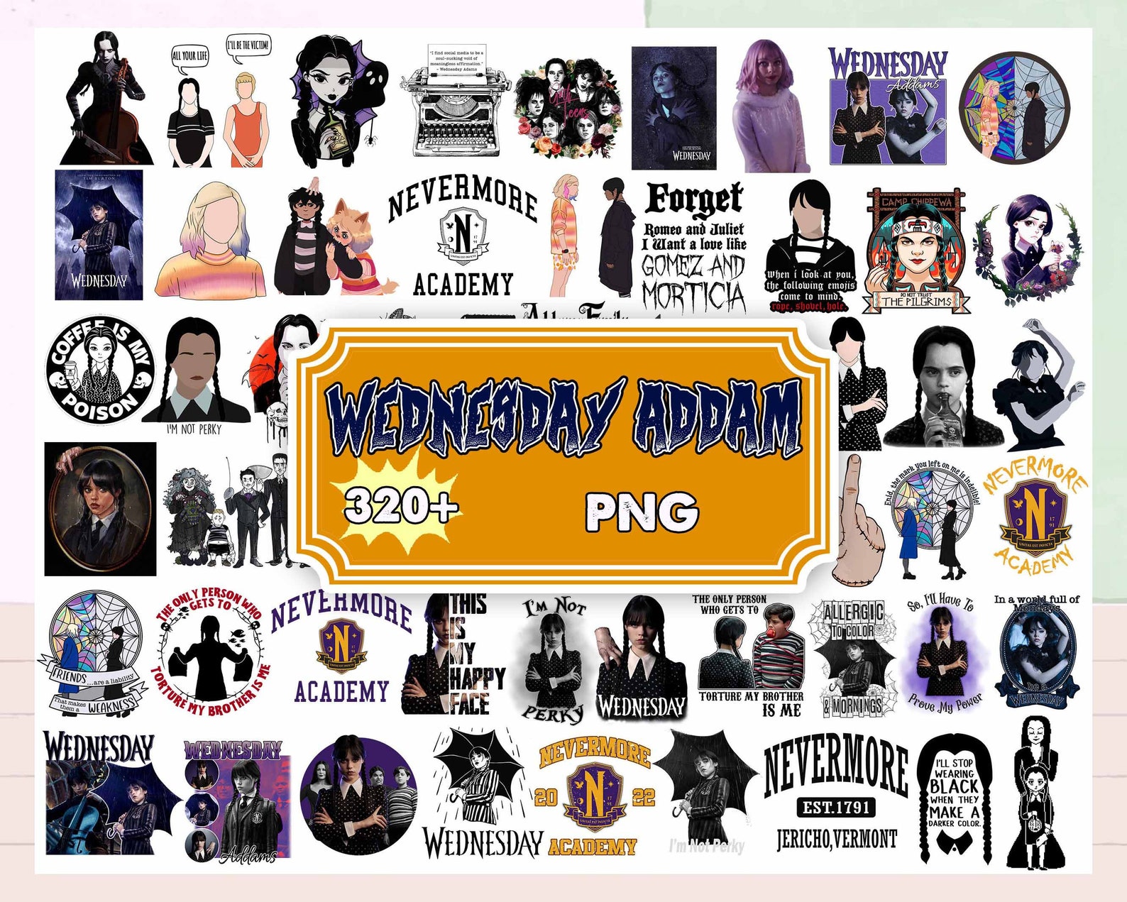 Wednesday Clipart Bundle Alphabet SVG Wednesday Svg Cut - Etsy