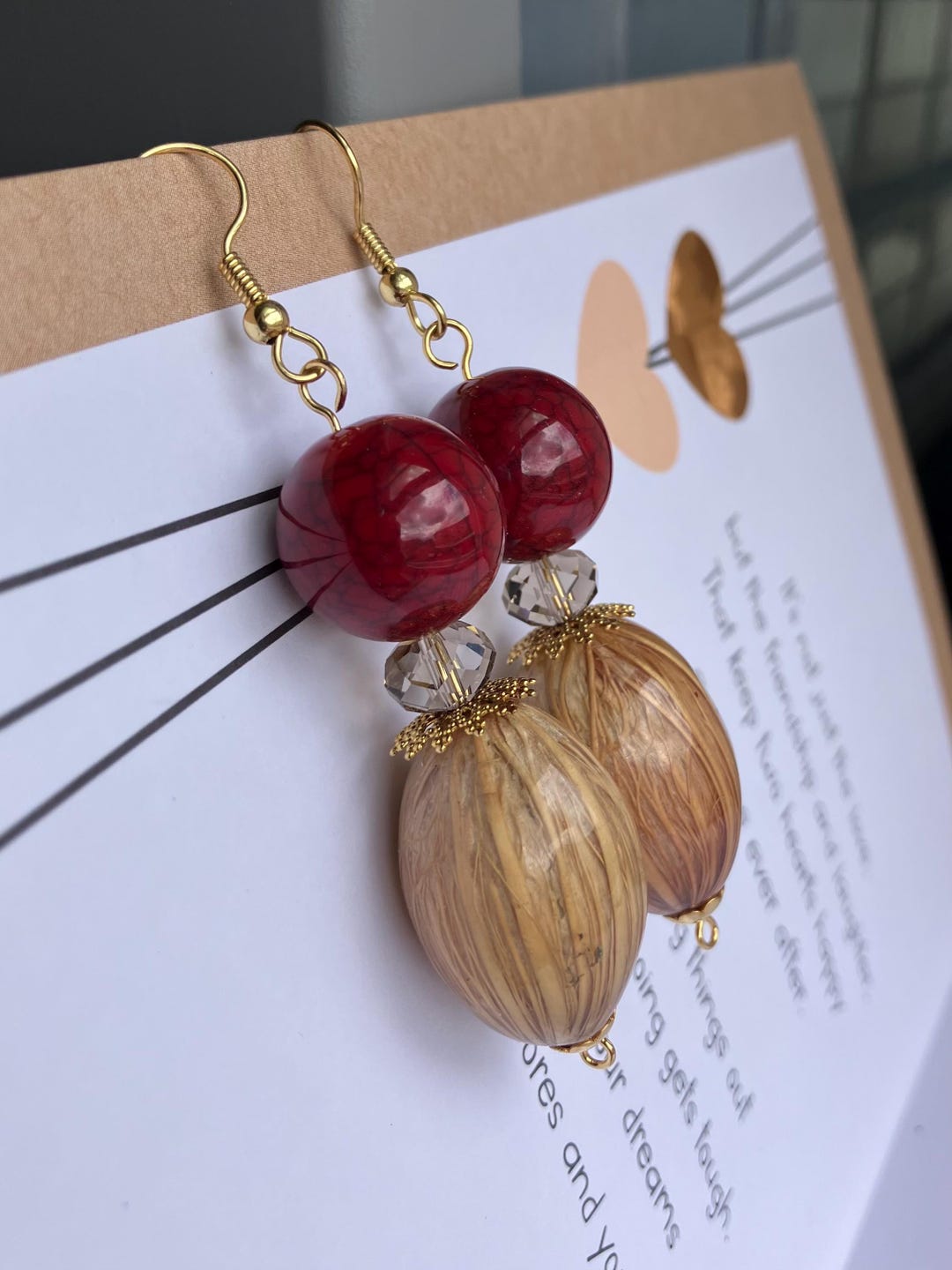 Salwag Blossom, Swarovski Crystal & Plastic Beaded Earrings - Dark Pink ...