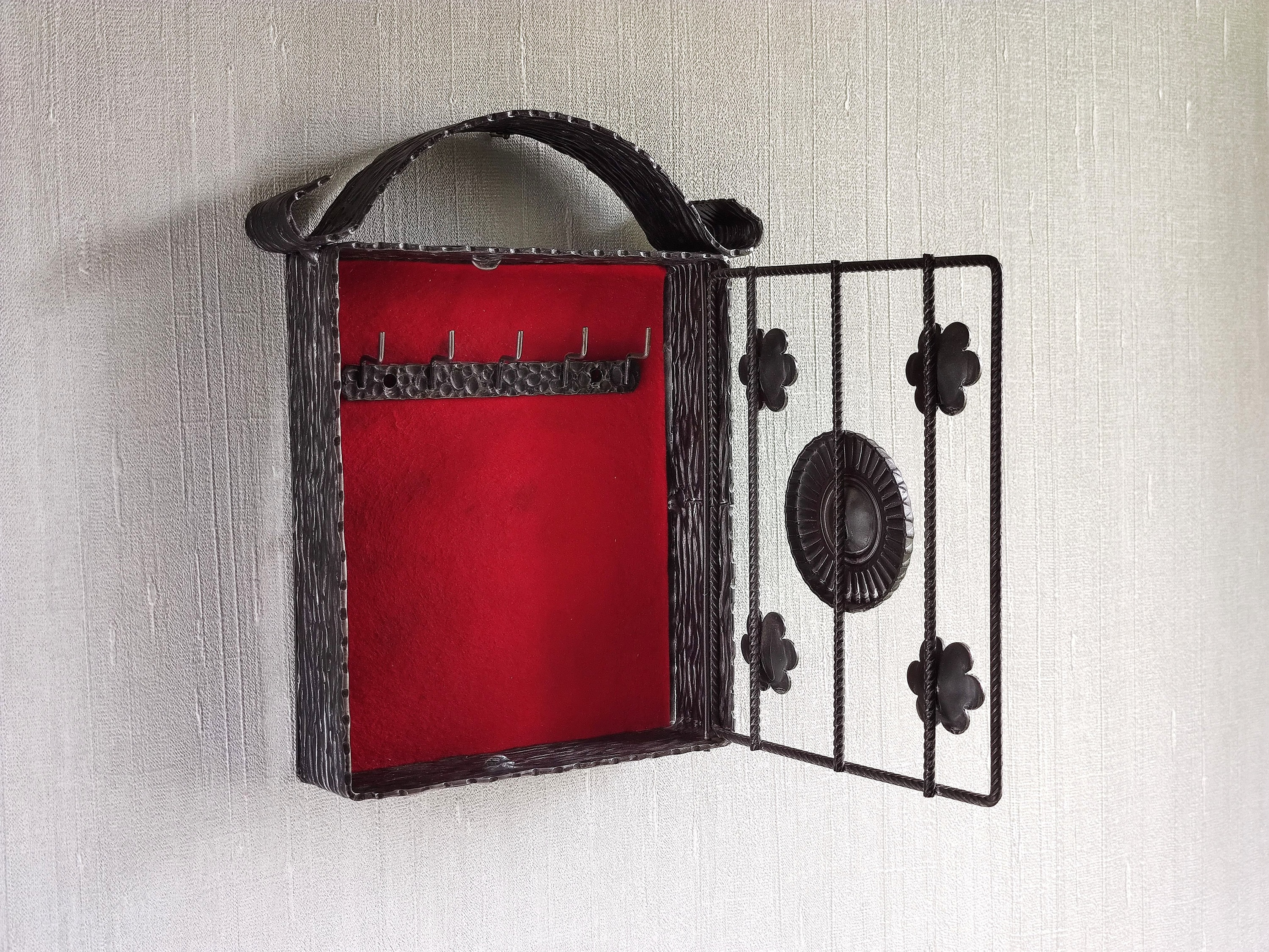 Mid Century Wrought Iron Key Cabinet, Made in Germany, 70s, Hand Forged ...
