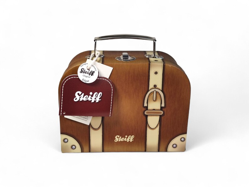 Vintage Steiff Original Edgar Bear Brown Suitcase With Tags, Germany ...