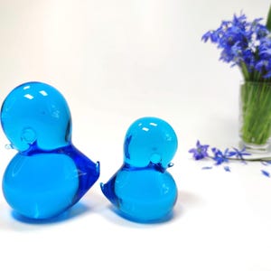Pair of Swedish Blue Glass Birds Designed by Josef Marcolin for FM ...