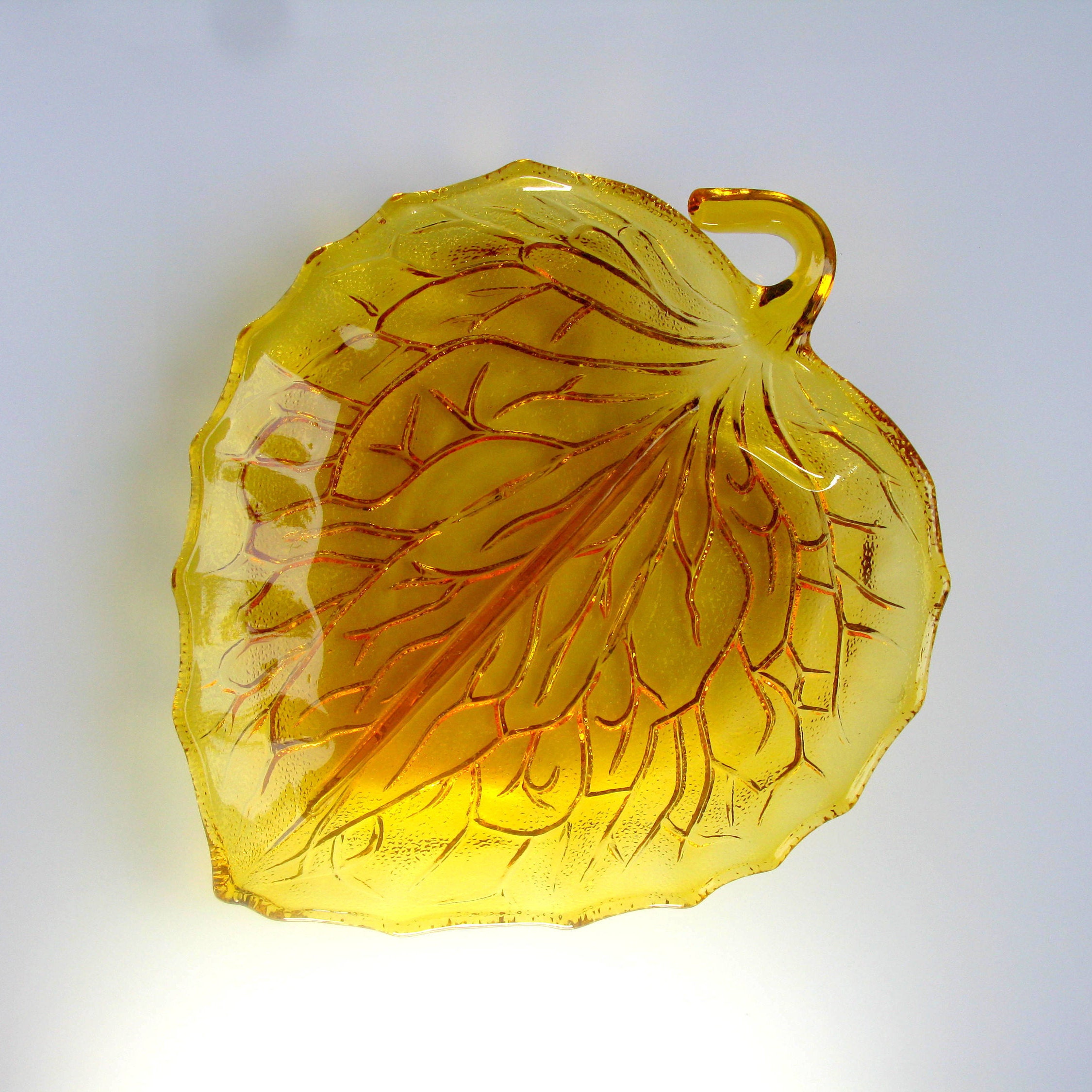 Bagley Amber Glass LEAF Divided Dish England 30s Art Deco - Etsy