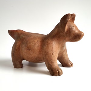 Colima Dog Pre Colombian Style Mexico Pottery Colima Dog Effigy Vessel ...
