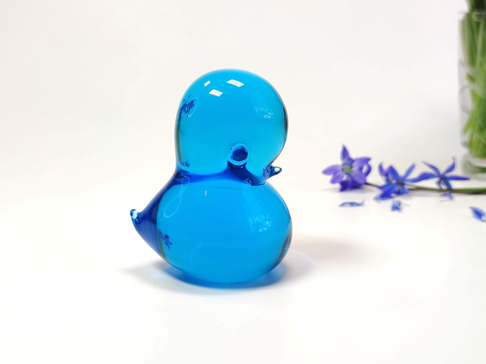 Pair of Swedish Blue Glass Birds Designed by Josef Marcolin for FM ...