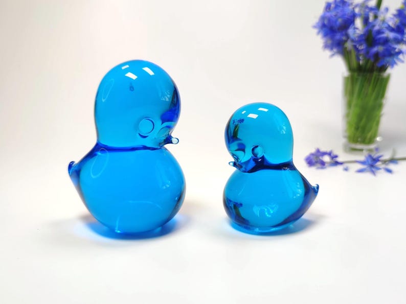 Pair of Swedish Blue Glass Birds Designed by Josef Marcolin for FM ...