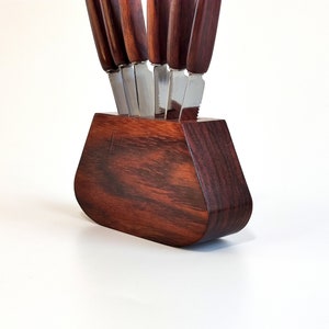 Solingen Teak Fruit Knife Set in Teak Block Stand Germany 70s Danish ...