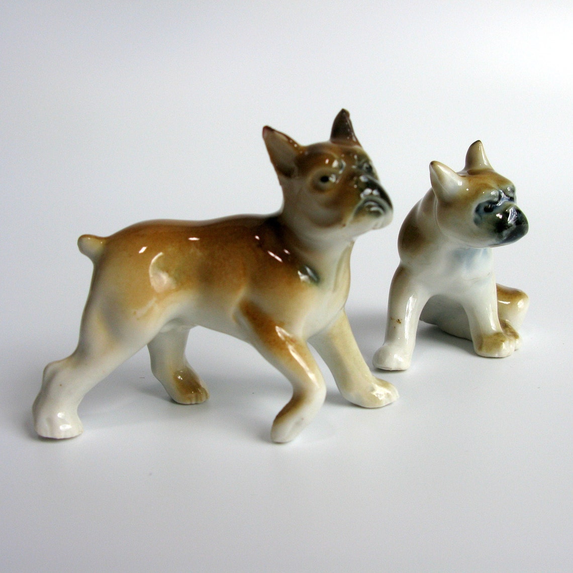 Antique German Boxer Dogs Pair of Porcelain Figurines Lot of - Etsy