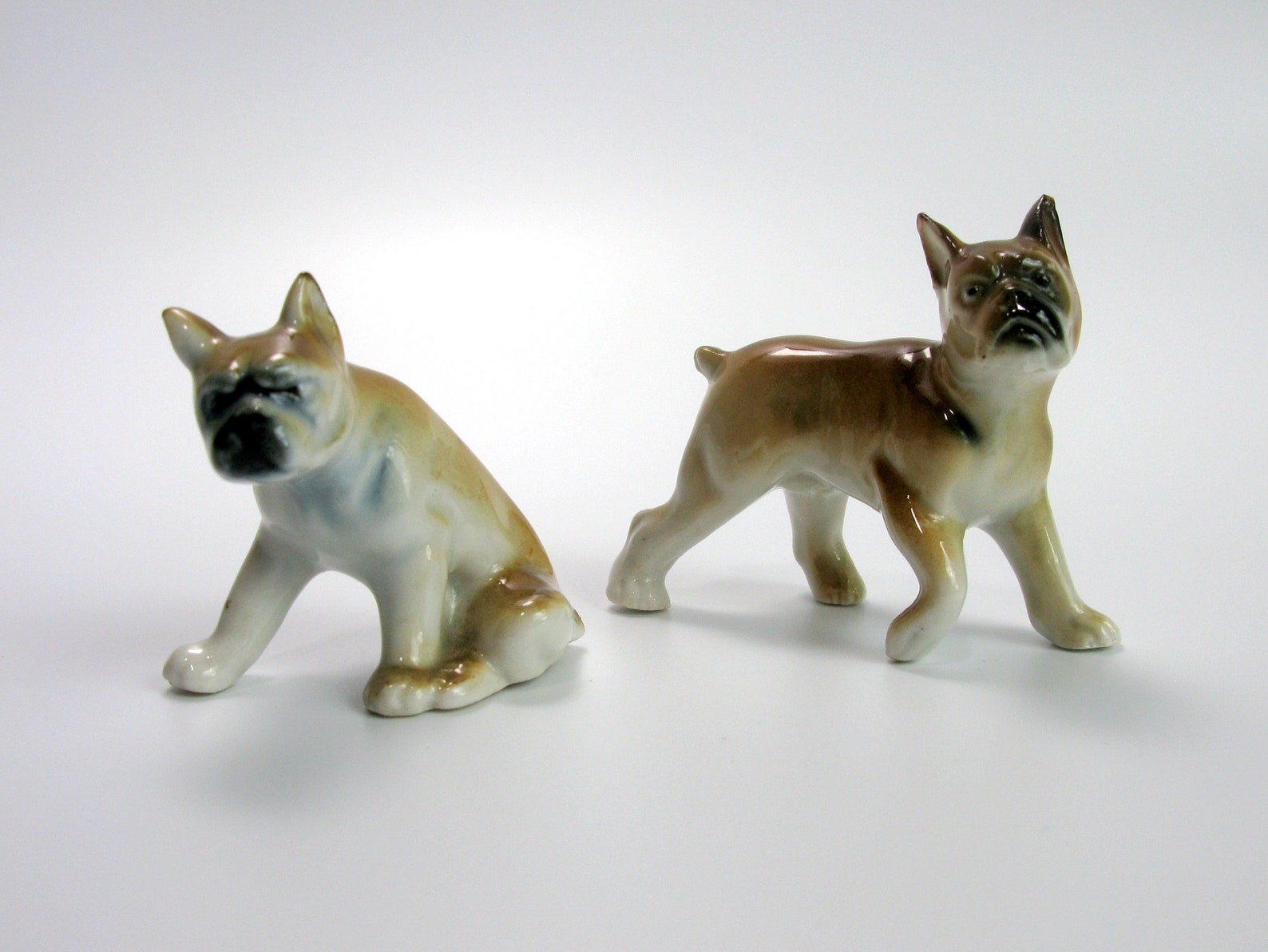 Antique German Boxer Dogs Pair of Porcelain Figurines Lot of - Etsy