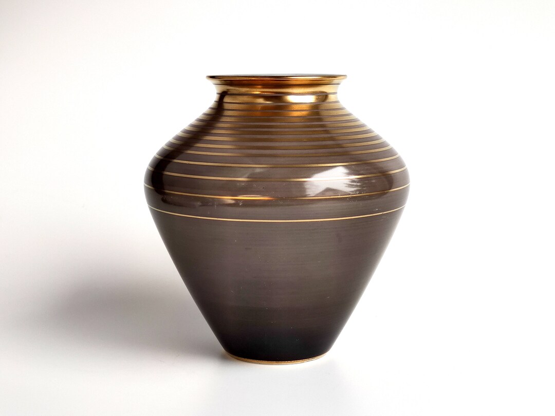 Furstenberg Porcelain Vase, Germany 1930s Art Deco Taupe-brown Vase ...