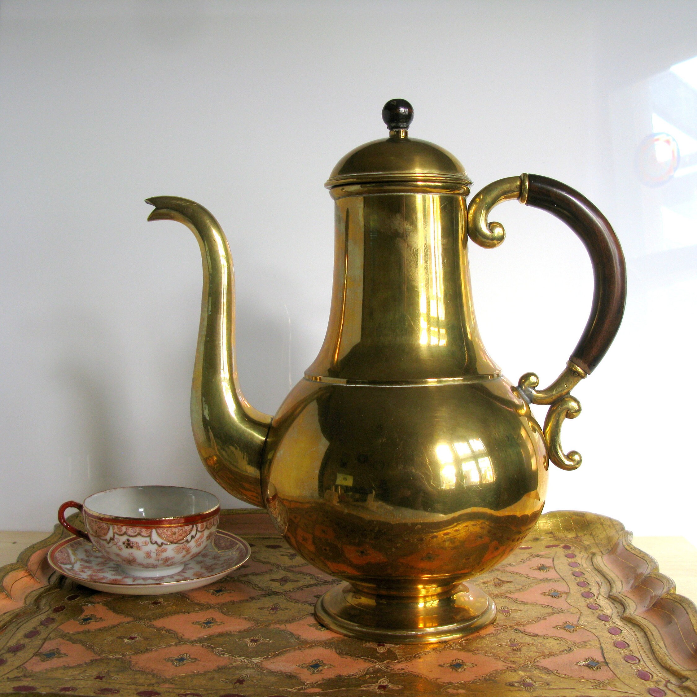 Antique Brass Coffee Pot Tea Pot Victorian Large Coffee Pot - Etsy