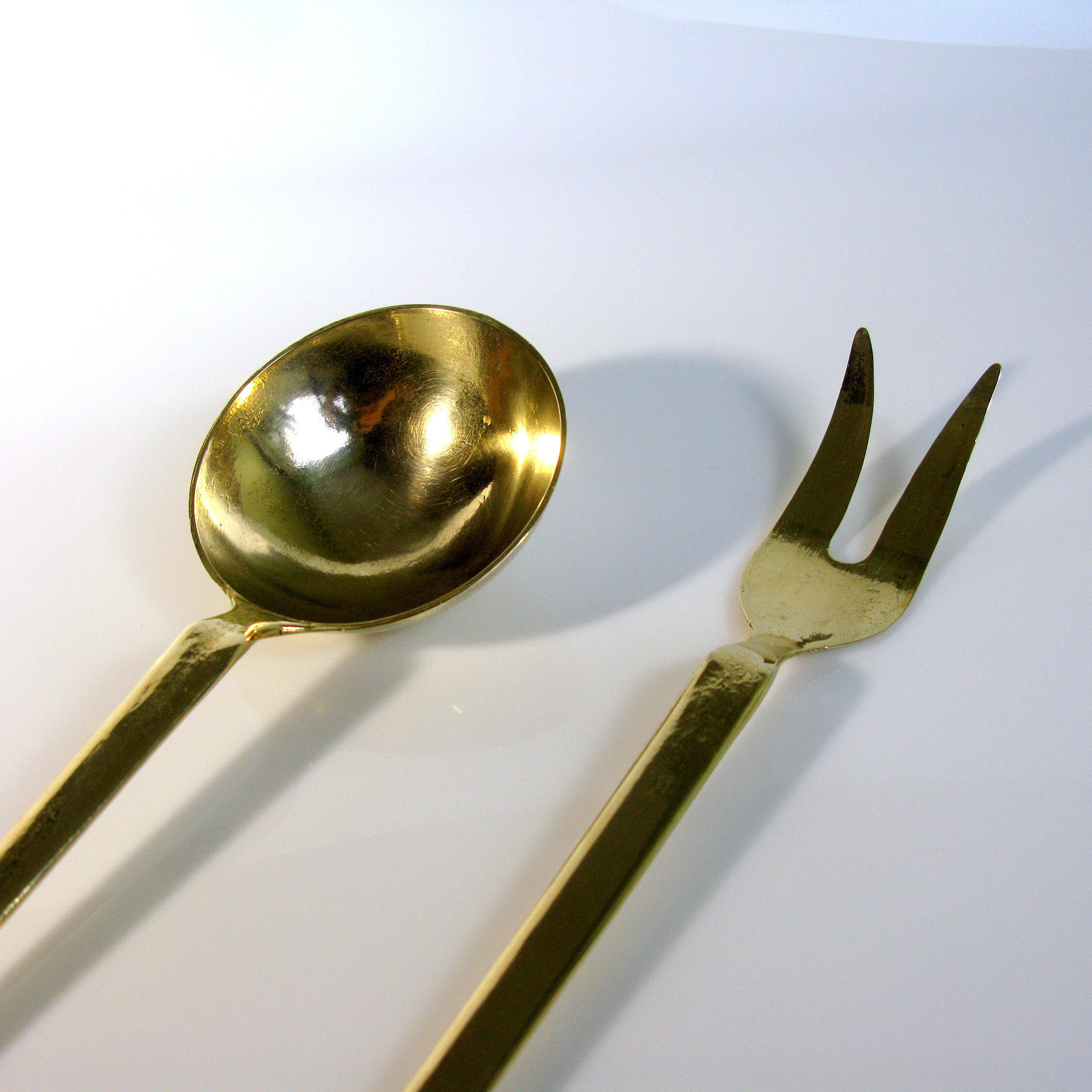 Italian Brass Ladle and Meat Fork Set Mid Century Made in | Etsy