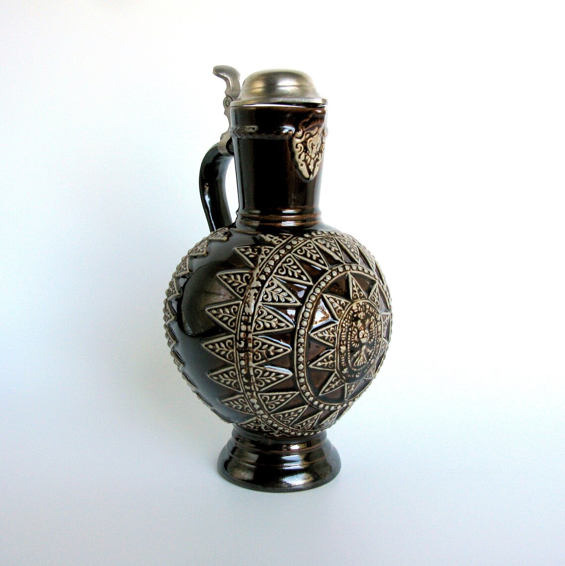 Marzi & Remy Pitcher With Pewter Lid West German Pottery - Etsy