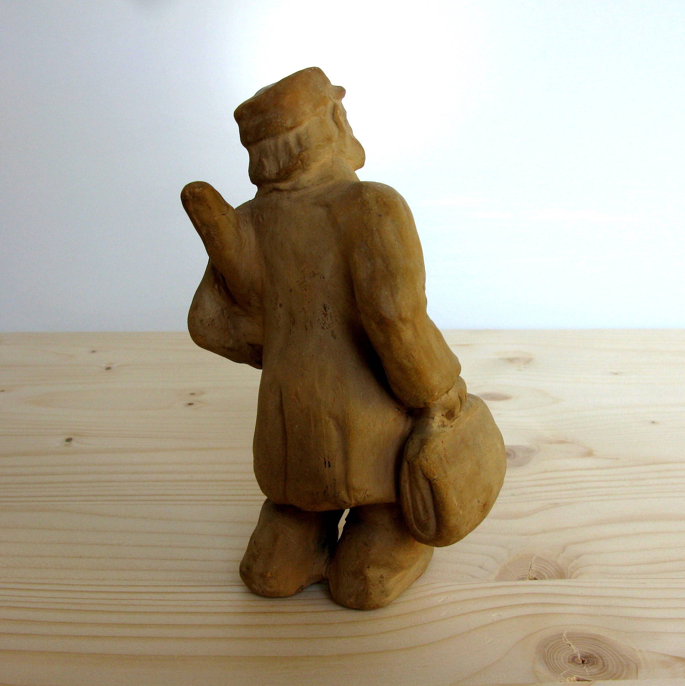 Antique Clay Figurine Sweden Old Man Carrying a Bag | Etsy