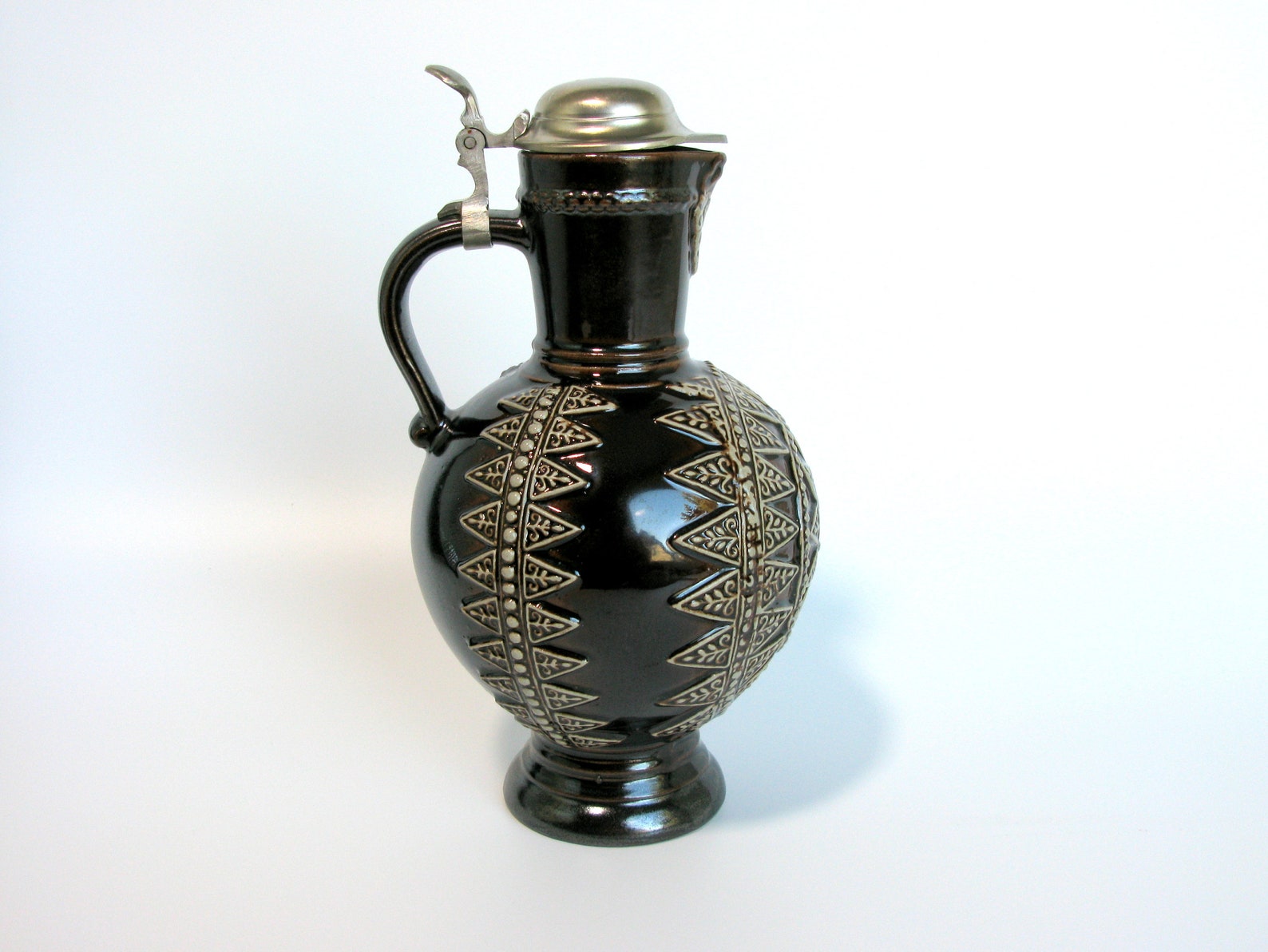 Marzi & Remy Pitcher With Pewter Lid West German Pottery - Etsy