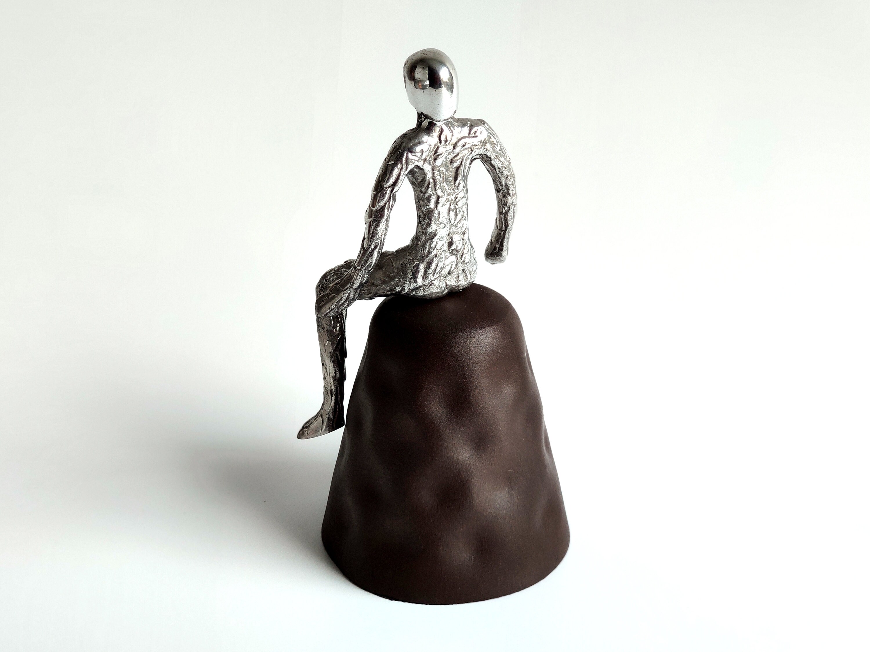 Vintage Modernist Metal Woman Sculpture, Hand Crafted Cast Aluminum ...
