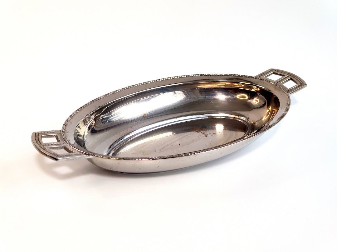 WMF German Jugendstil Oval Serving Tray, Art Nouveau Chrome Plated Dish ...