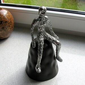 Vintage Modernist Metal Woman Sculpture, Hand Crafted Cast Aluminum ...