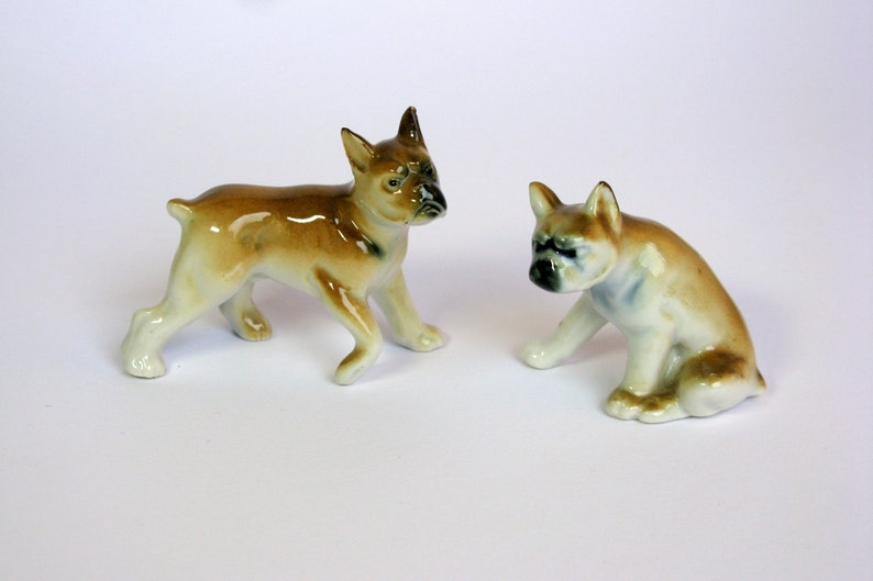Antique German Boxer Dogs Pair of Porcelain Figurines Lot of | Etsy