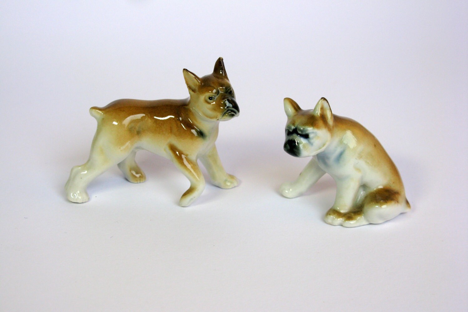 Antique German Boxer Dogs Pair of Porcelain Figurines Lot of - Etsy