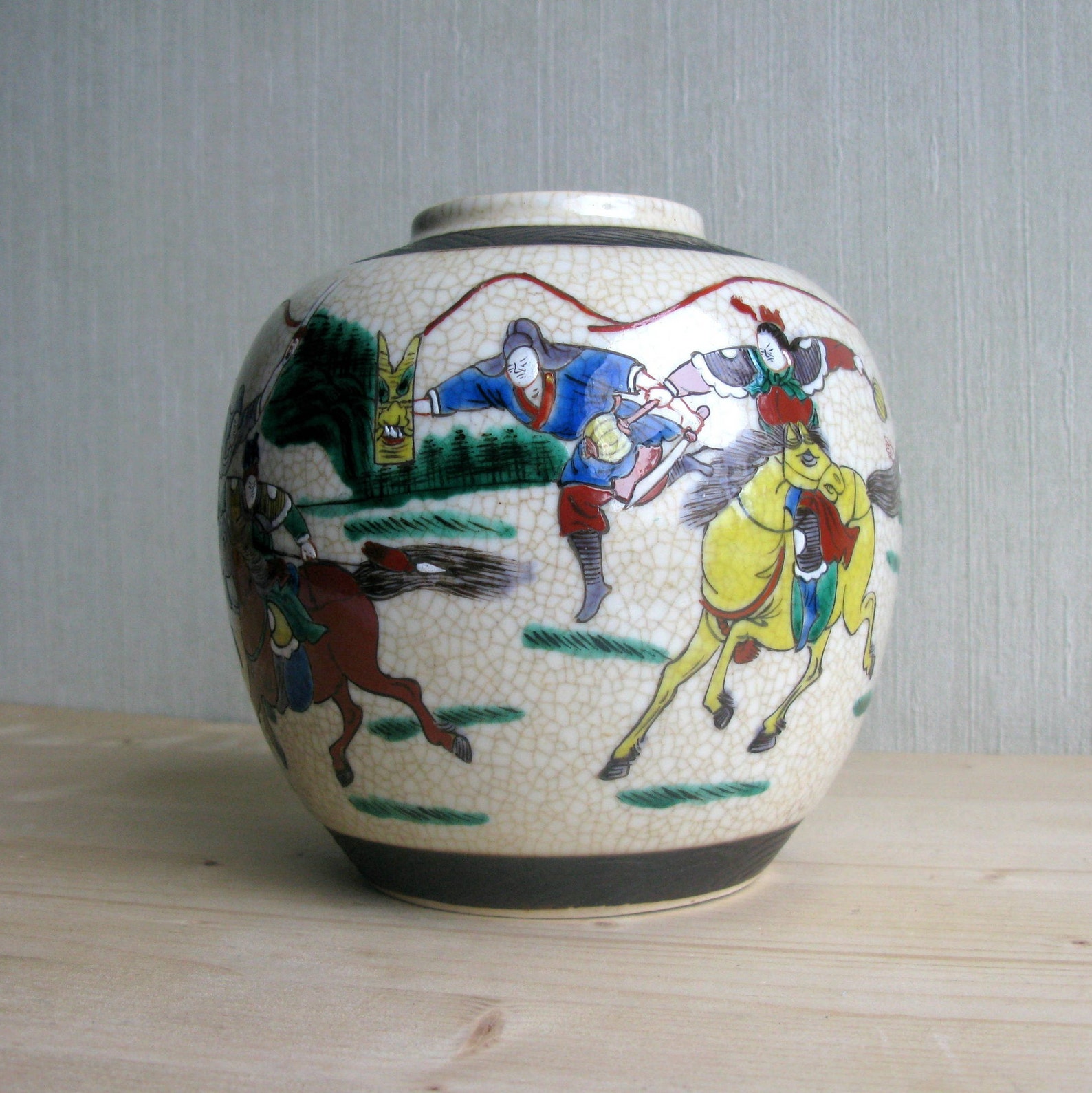 Chinese Porcelain Vase With Samurai Battle Scene Chinese - Etsy