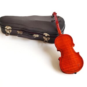 Vintage Miniature Violin With Case, Hand Made Miniature Wooden Violin 6 ...