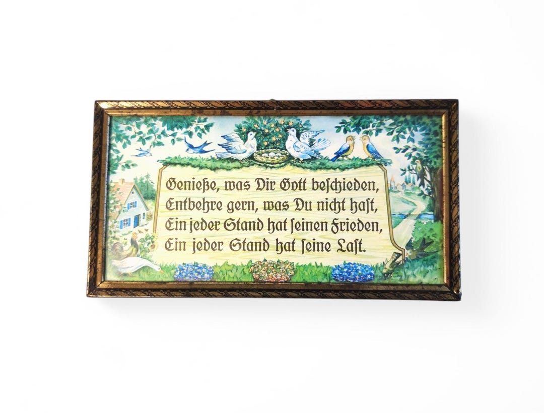Mid Century German Home Blessing Plaque With Quote by Christian ...