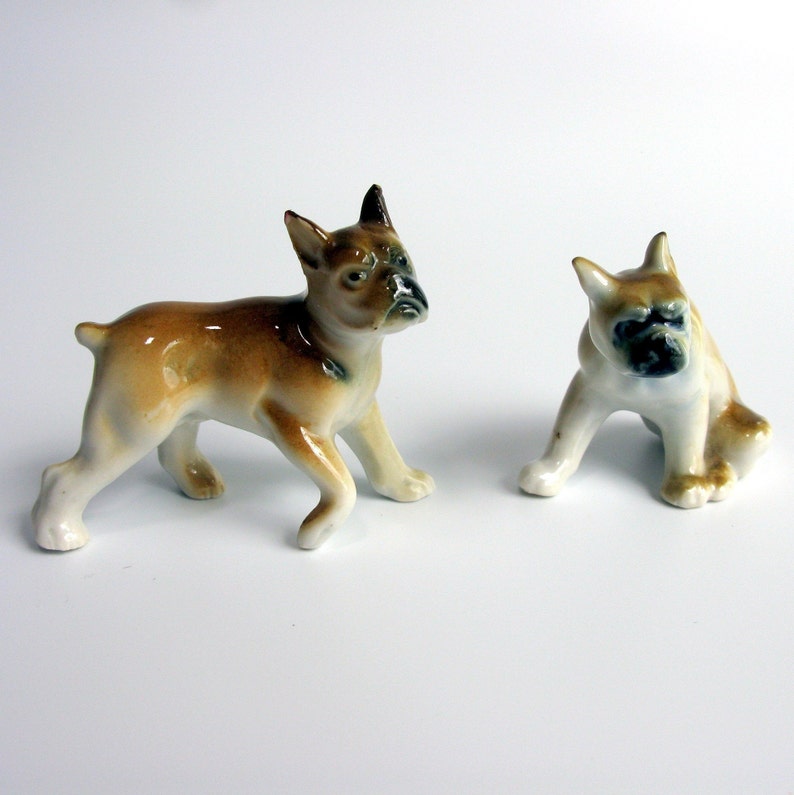 Antique German Boxer Dogs Pair of Porcelain Figurines Lot of | Etsy