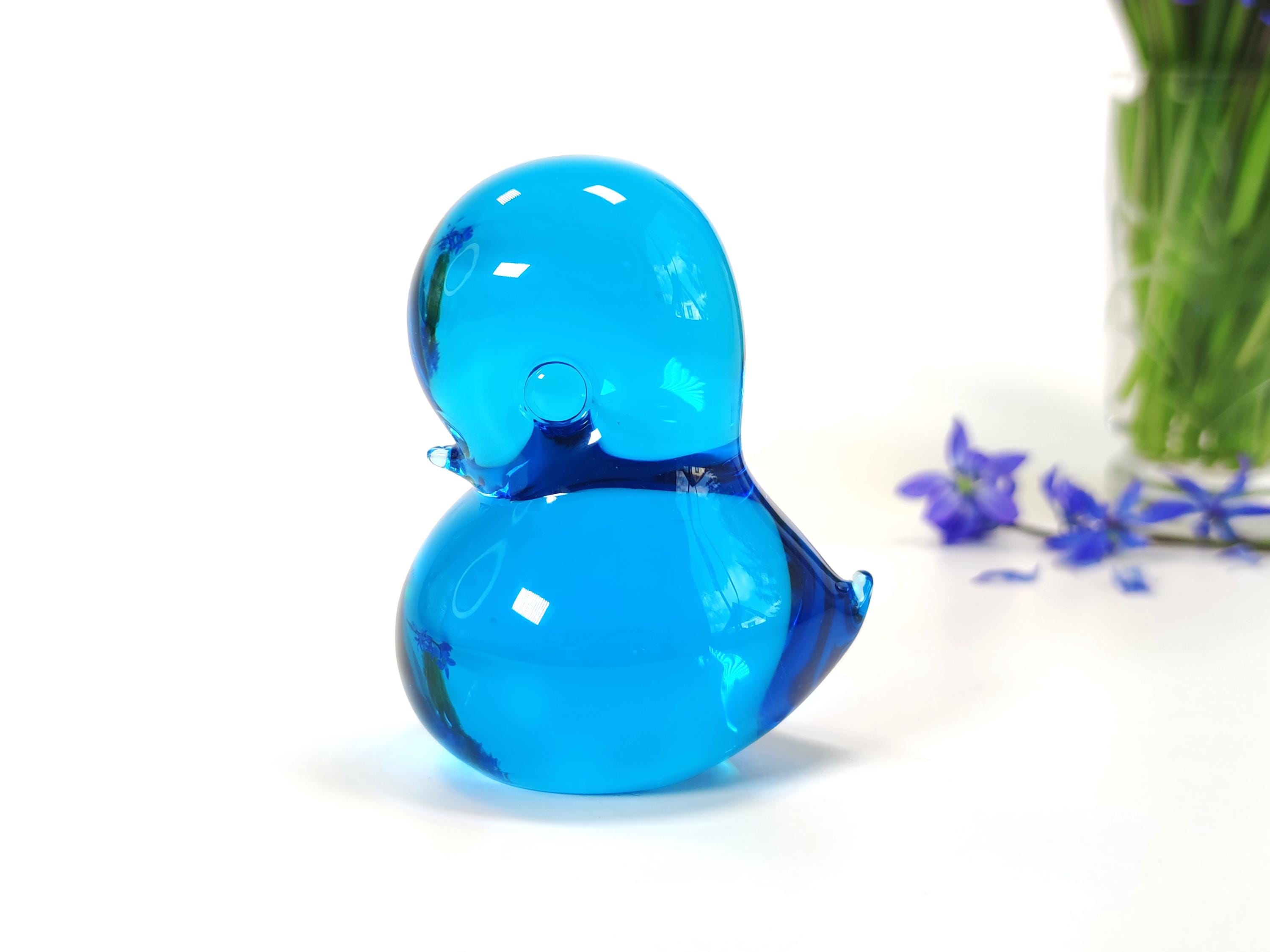 Pair of Swedish Blue Glass Birds Designed by Josef Marcolin for FM ...