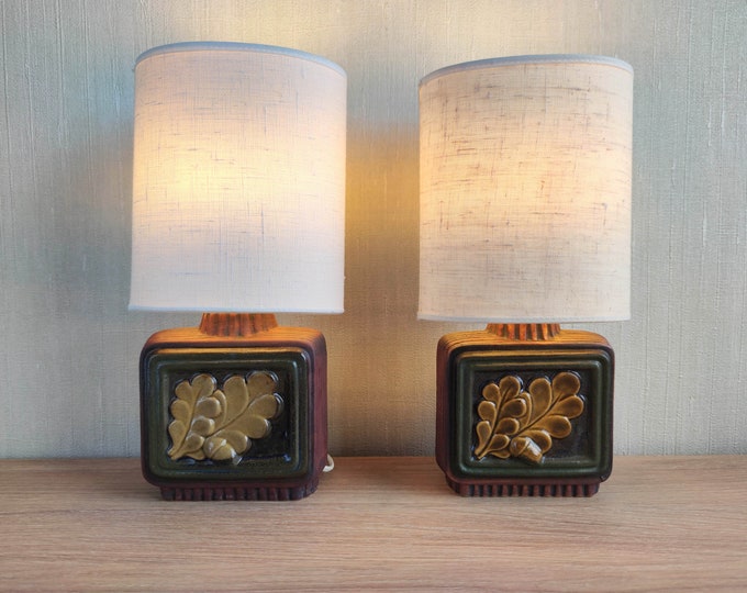 Pair of Table Lamps, Willi Fischer for EGO Fischer Stengods, Sweden ...