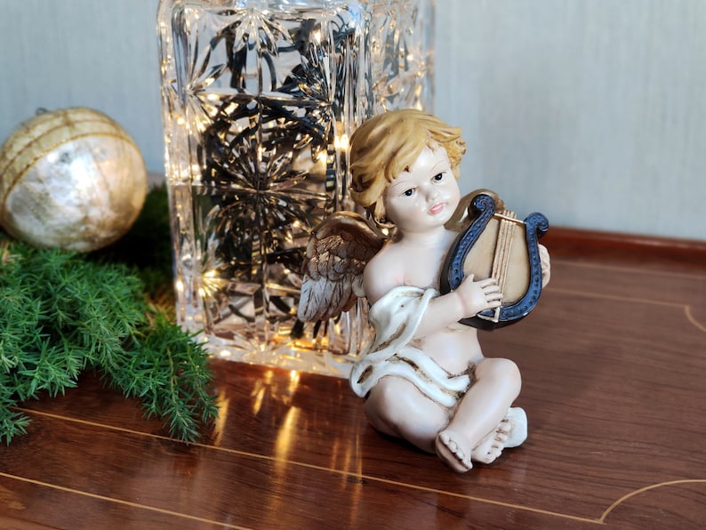 GILDE Angel Figurine, Made in Germany, Vintage Hand Painted Cherub With ...