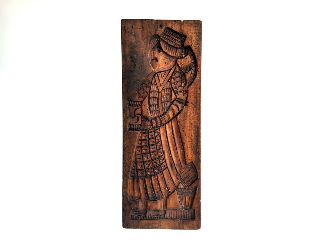 Antique Gingerbread Mold, 19th Century Dutch Folk Art Carved Wooden ...