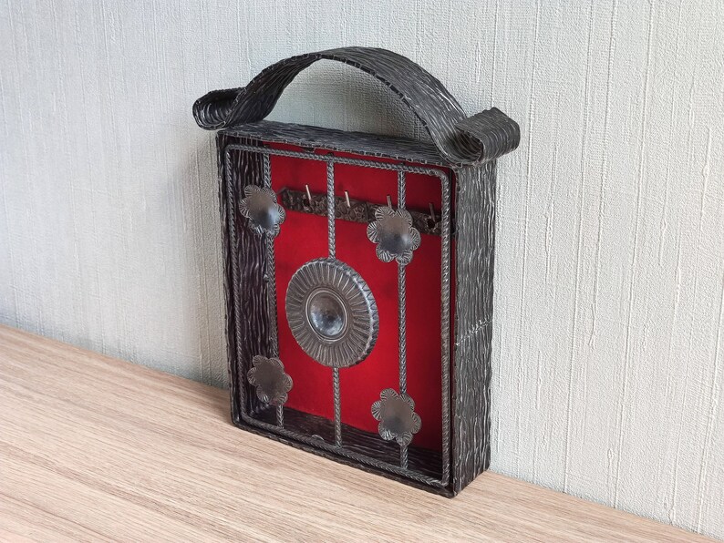 Mid Century Wrought Iron Key Cabinet, Made in Germany, 70s, Hand Forged ...
